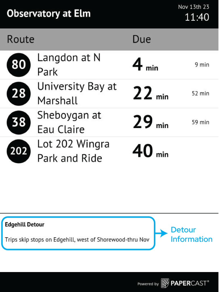 Real-time bus arrival displays and lighting to improve travel ...